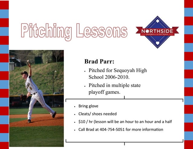 Pitching Lesson Advertisements | PPT