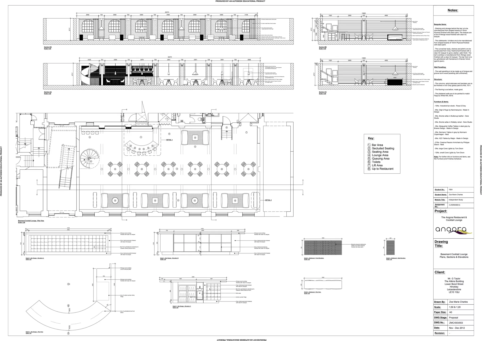 9. Angora - Basement Cocktail Lounge Layouts & Visuals | PPT
