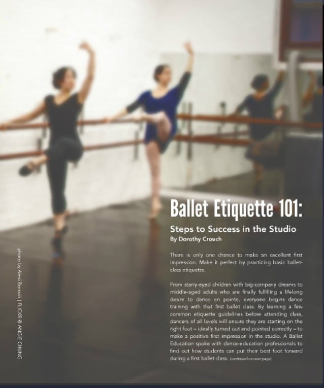 Ballet Etiquette 101 | A Ballet Education | PDF
