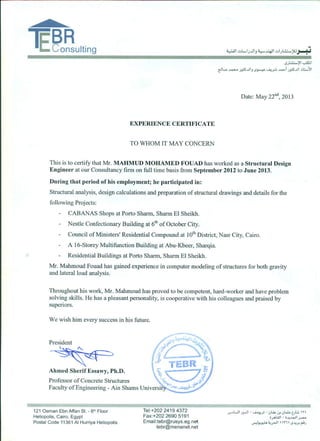 04-TEBR CONSULTING (EXPERIENCE CERTIFICATE) | PDF