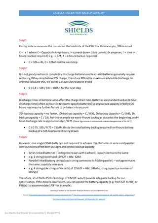 Guide to Calculating Battery Backup Capacity | DOCX | Technology ...