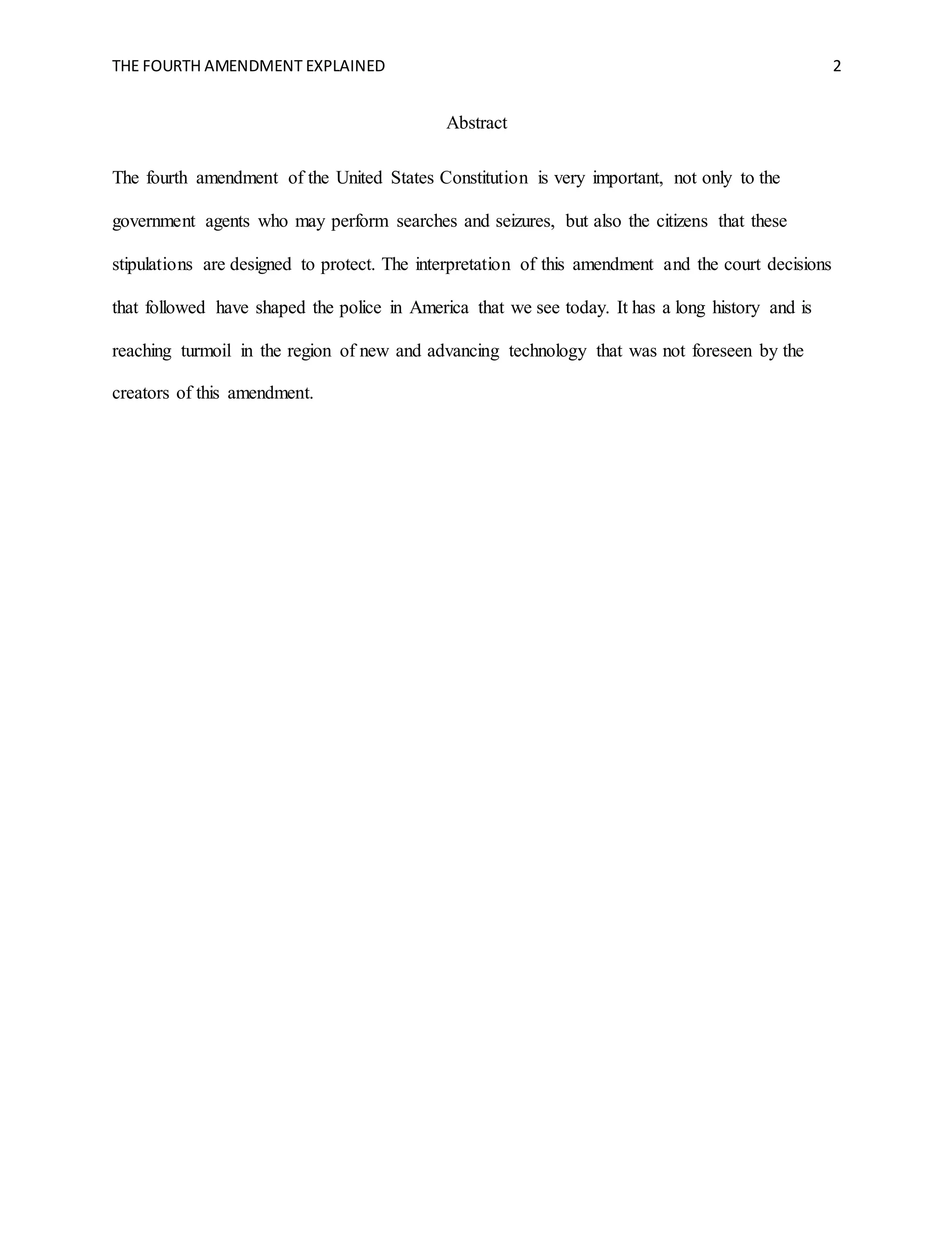 The Fourth Amendment Explained | DOCX