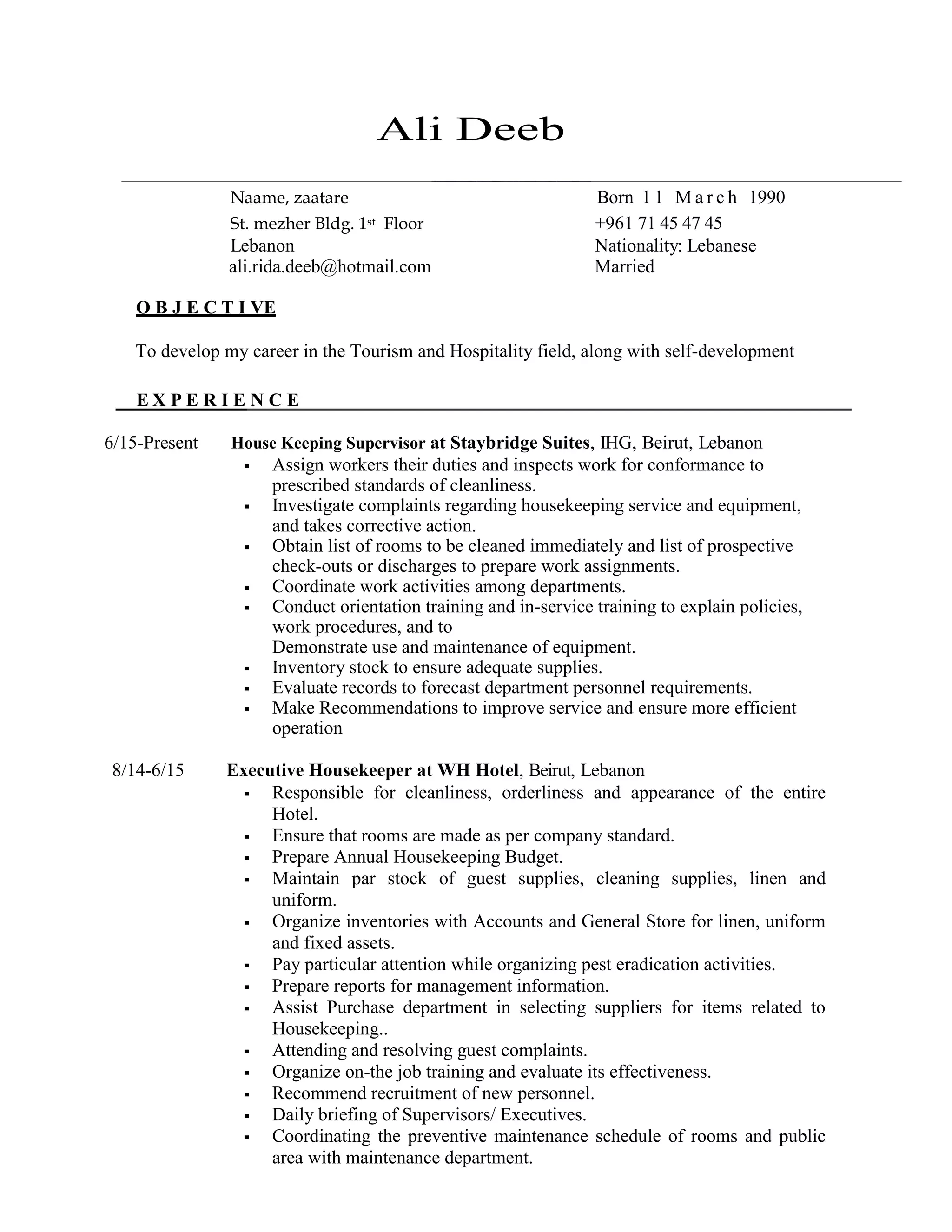 CV Ali Deeb 2017 1 | PDF