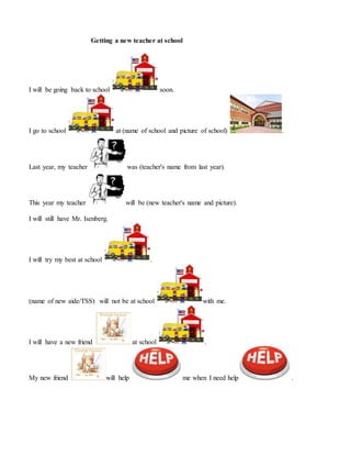 Getting a new teacher at school social story | DOCX