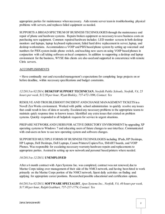 Detailed Resume - Jana Jaroszewski | DOCX