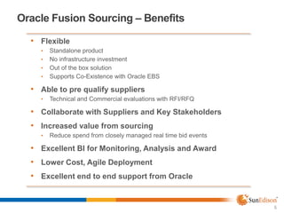 SunEdison Sourcing Presentation_Oracle | PPTX