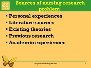 Ppt. selection of research problem | PDF