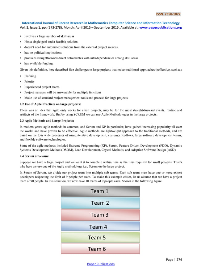 Applying Agile Methodologies for Large Projects-385 | PDF