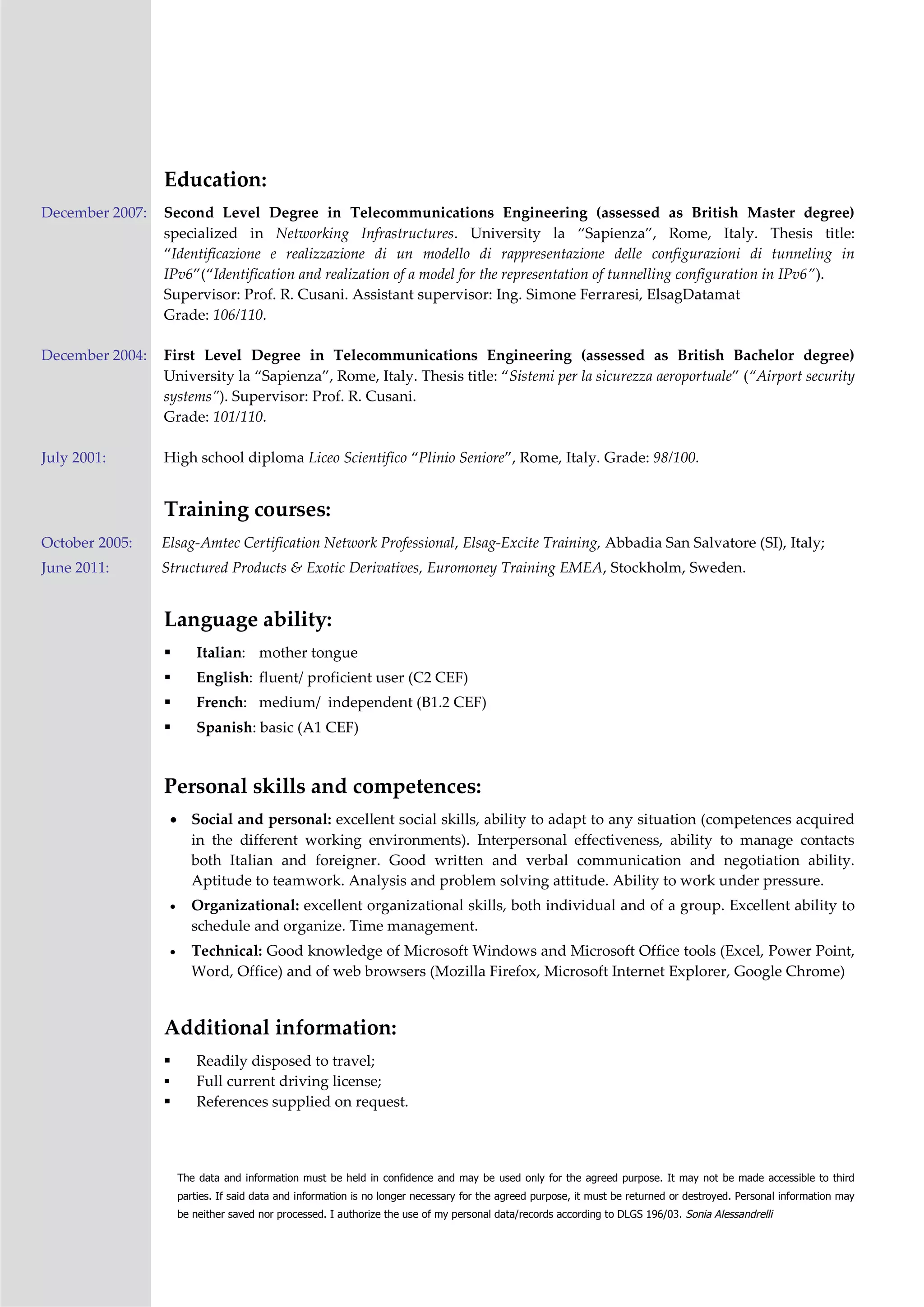 CV_Sonia Alessandrelli | PDF