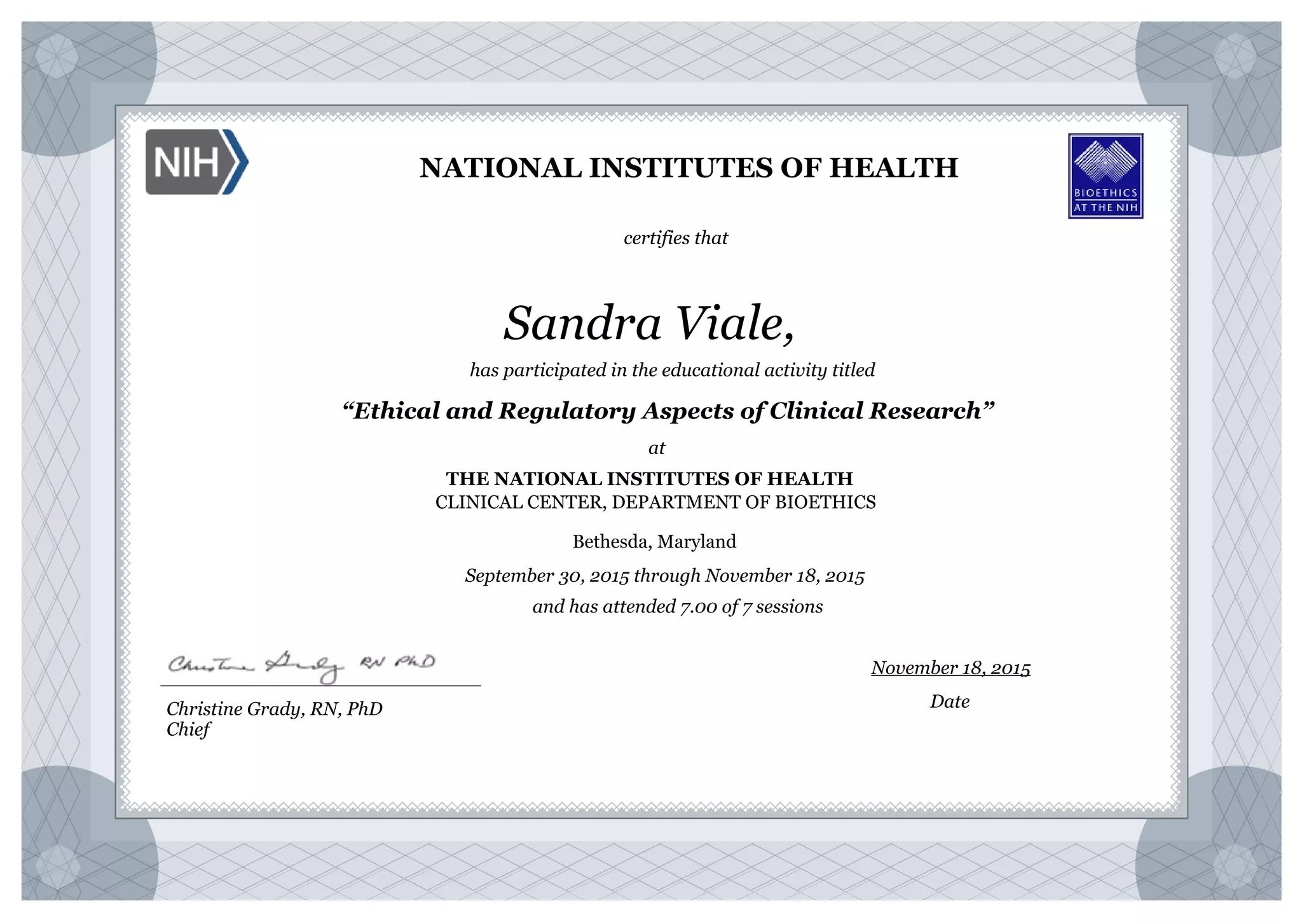 Bioethics Certificate NIH | PPT