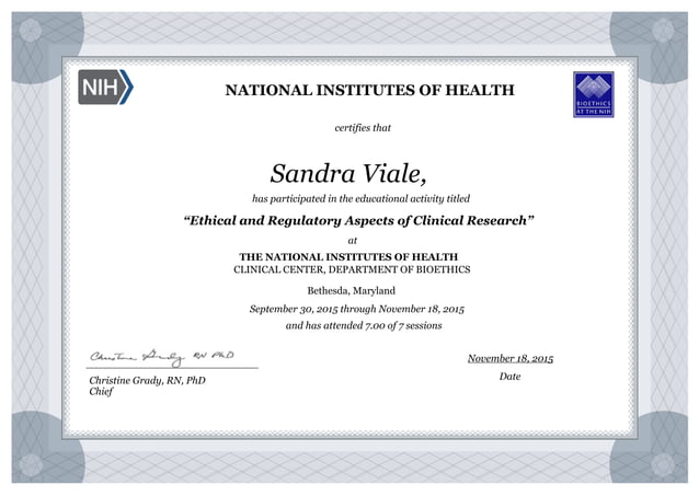 Bioethics Certificate NIH | PPT
