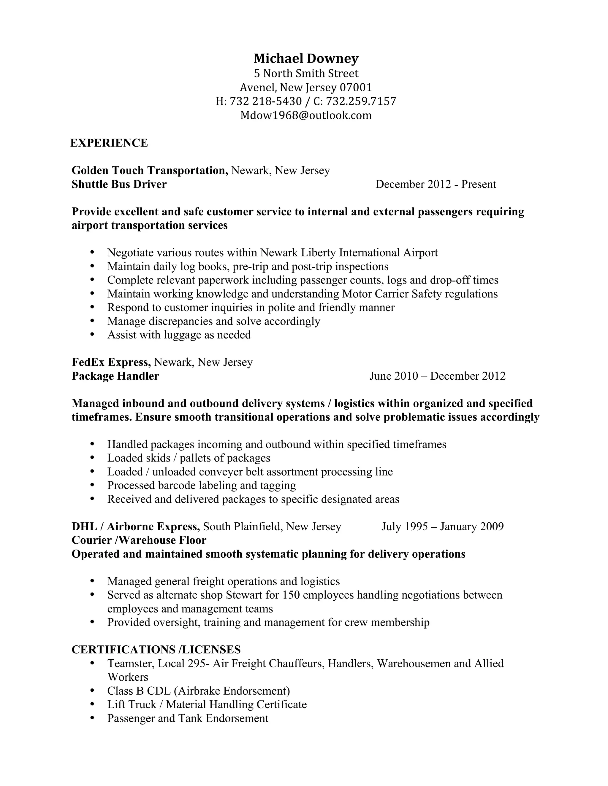 Mike Downey resume | PDF