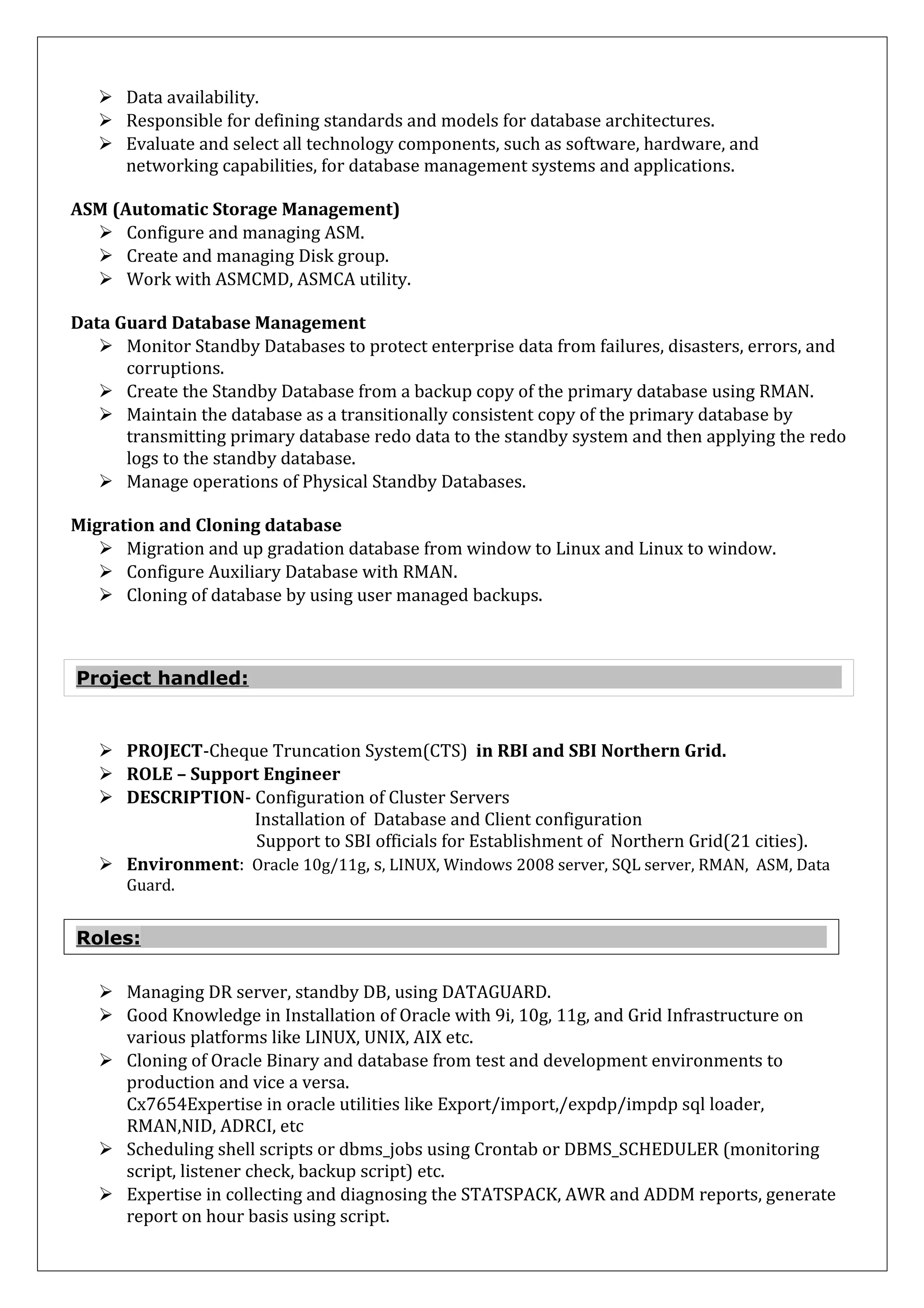 Neha_Tiwari_DBA | DOC | IT and Internet Support | Internet