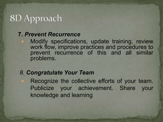 8D approach to problem solving | PPTX