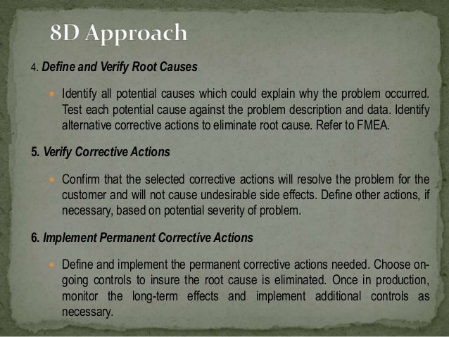 8D approach to problem solving