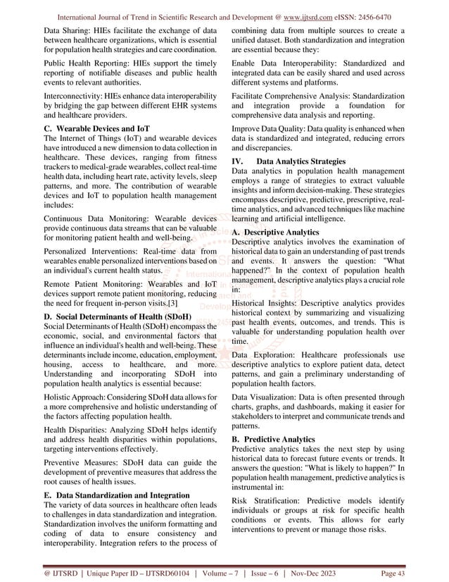 Data Analytics for Population Health Management Strategies | PDF