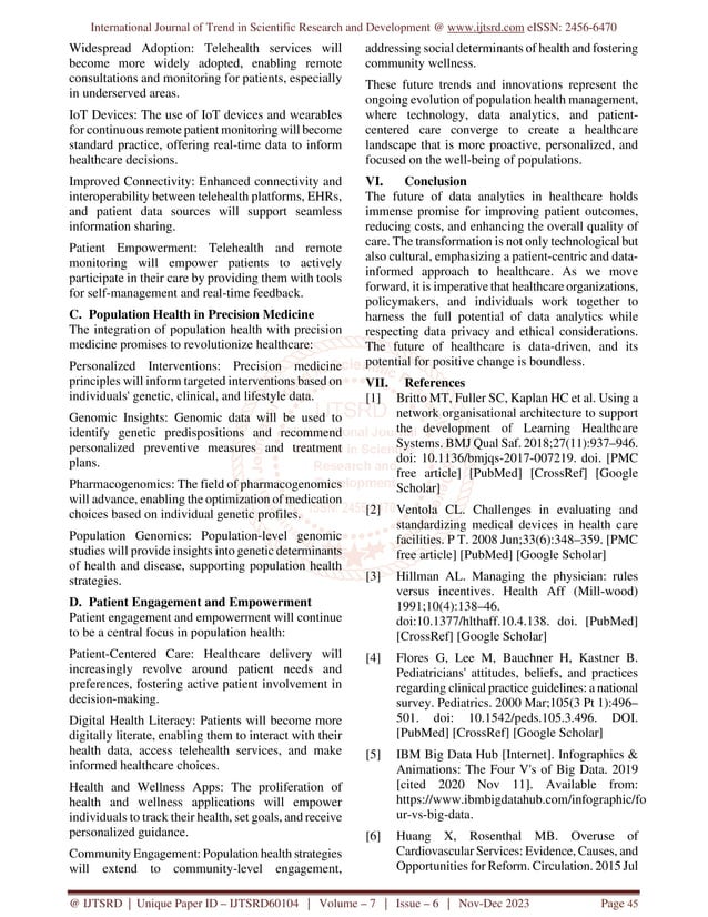 Data Analytics for Population Health Management Strategies | PDF