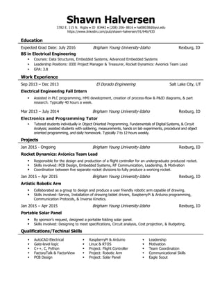 The Resume of Shawn Halversen - New Format | PDF