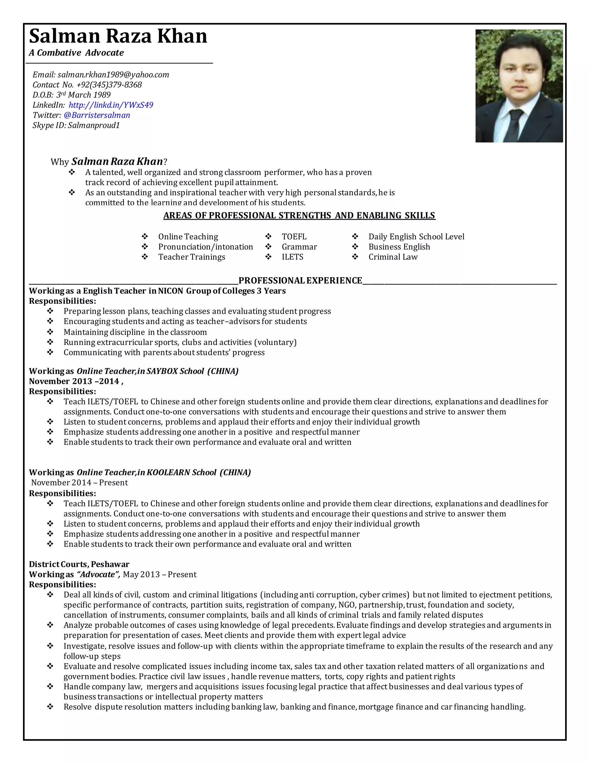 Salman Raza Khan-English Professional | DOCX