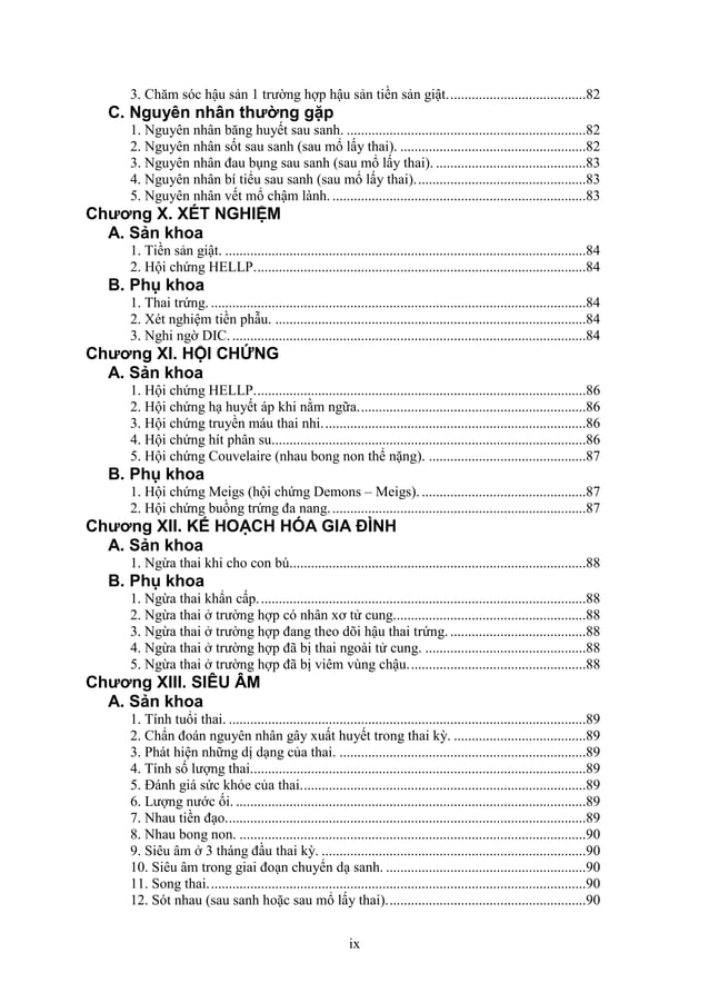 SỔ TAY SẢN PHỤ KHOA: NHỮNG VẤN ĐỀ THƯỜNG GẶP TRONG SẢN PHỤ KHOA | PDF