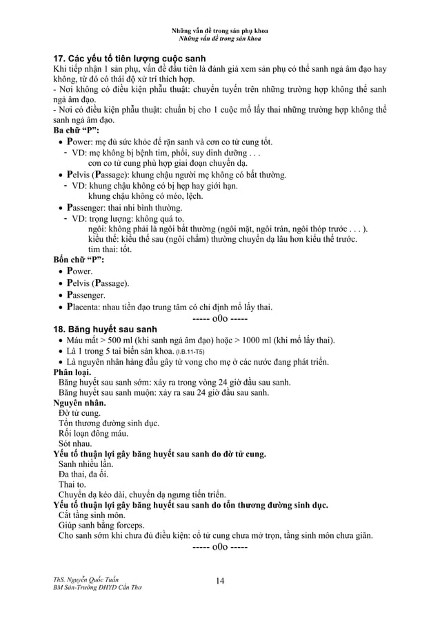 SỔ TAY SẢN PHỤ KHOA: NHỮNG VẤN ĐỀ THƯỜNG GẶP TRONG SẢN PHỤ KHOA | PDF