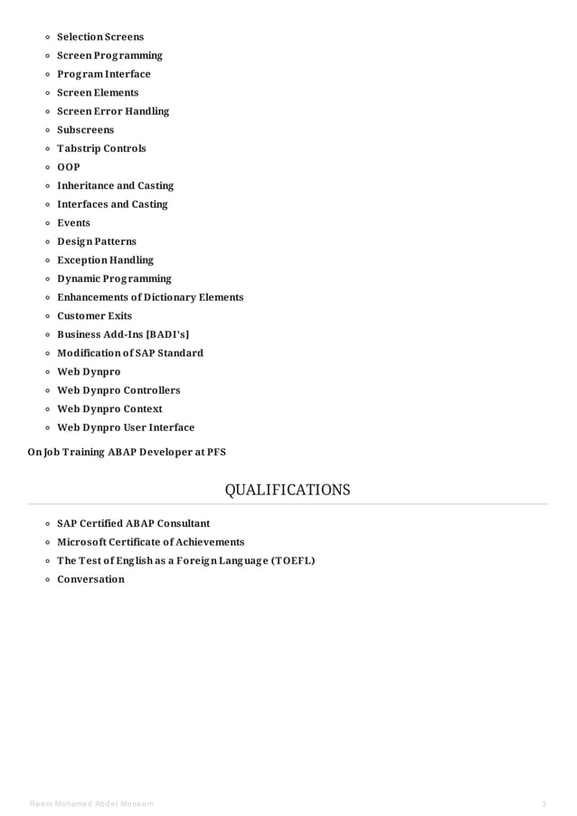 Reem Mohamed[ABAP] | PDF | Programming Languages | Computing