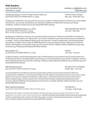 Walt Sanders Resume 2015 | PDF