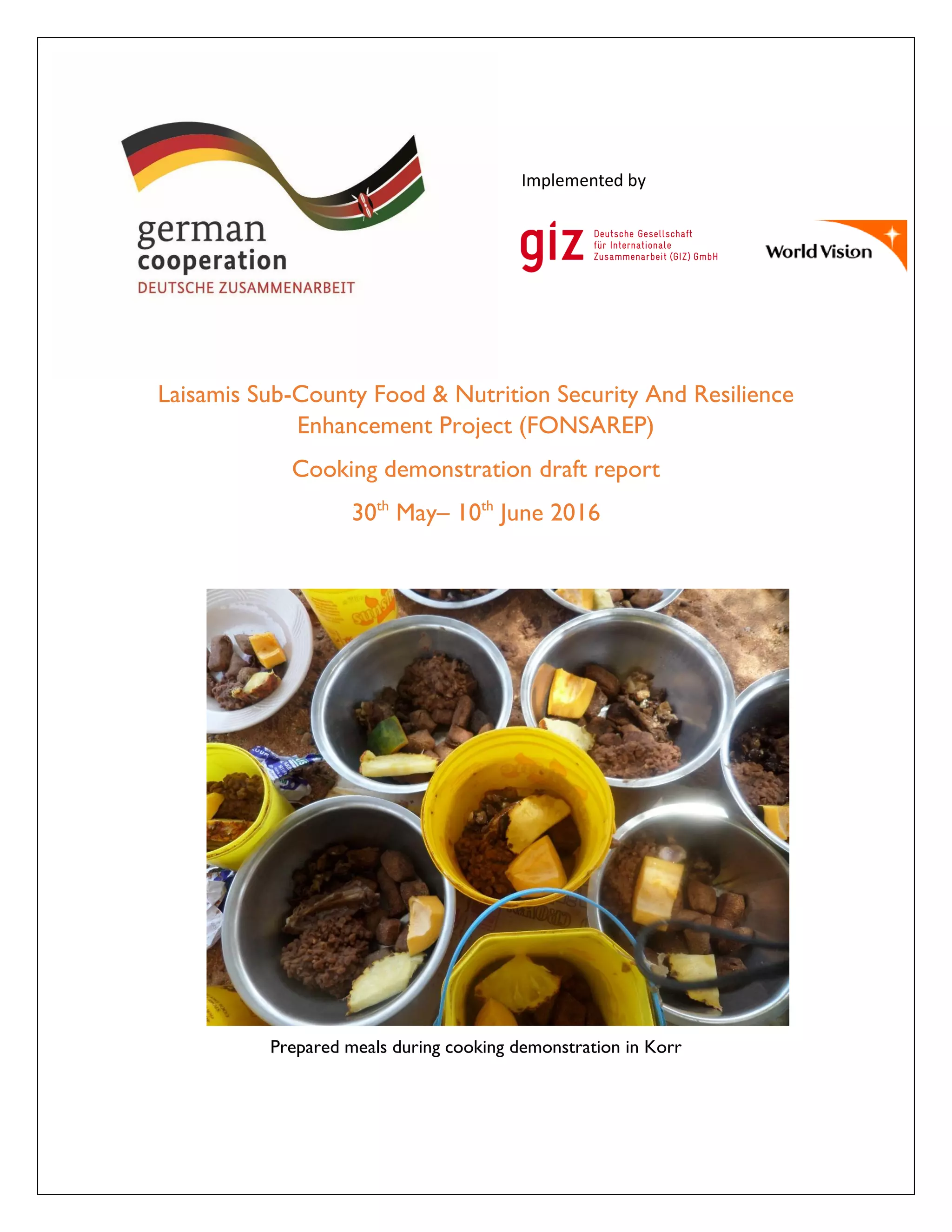 Cooking Demonstration report 2 | PDF