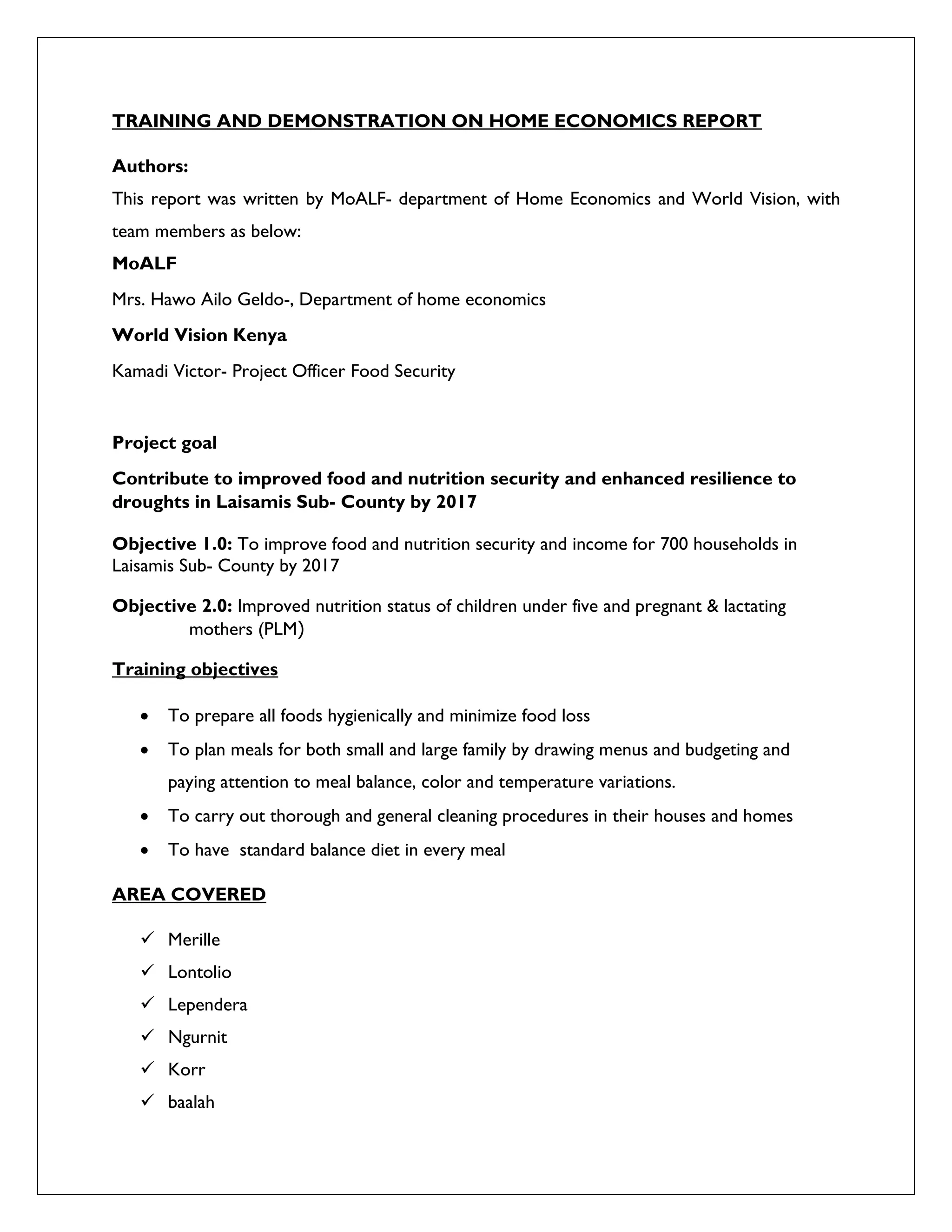 Cooking Demonstration report 2 | PDF