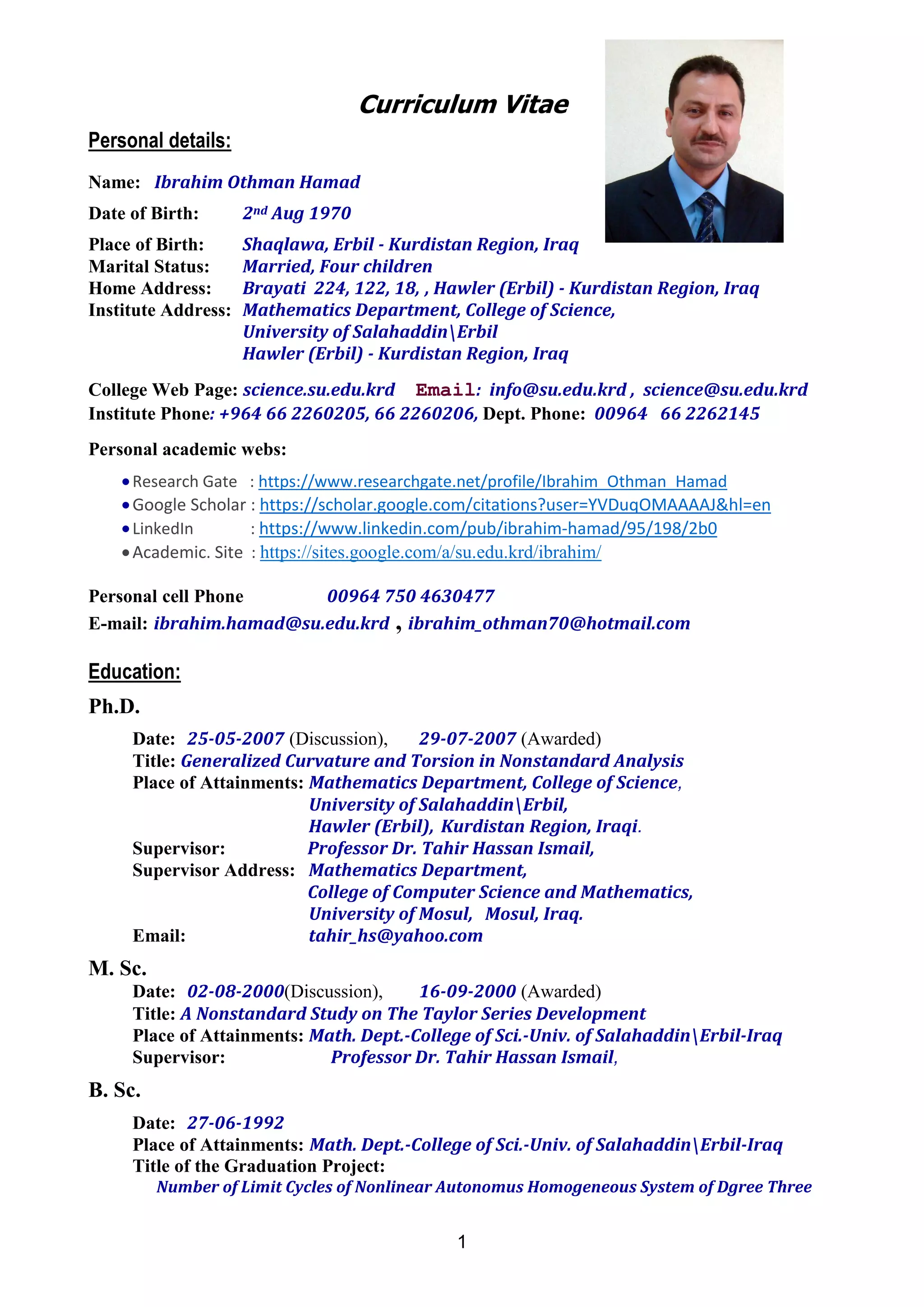 C.V Ibrahim O Hamad --upto date -- 30-06-2016 | PDF