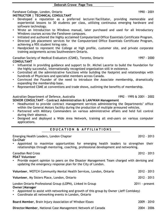 Deborah Crowe_CV2014 | PDF