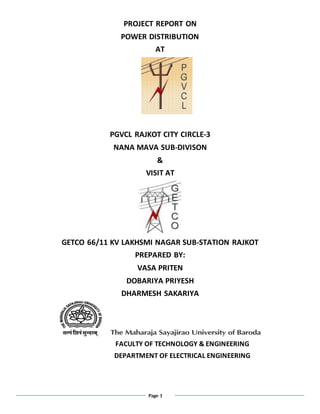 PGVCL Training Report | DOCX