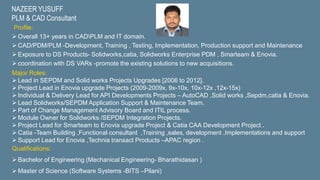 Nazeer Yusuff PLM-CAD -Profile | PPT