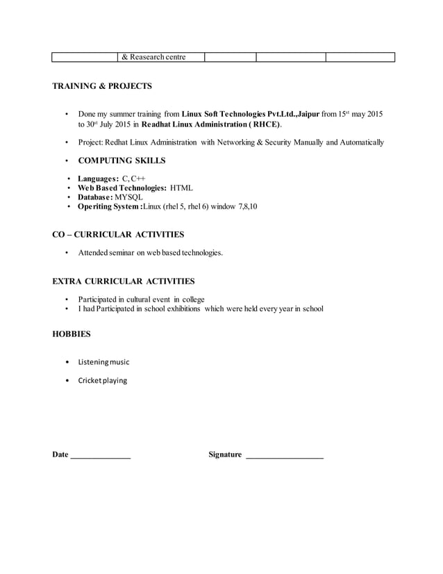 resume 2 | DOCX | Computing | Technology & Computing