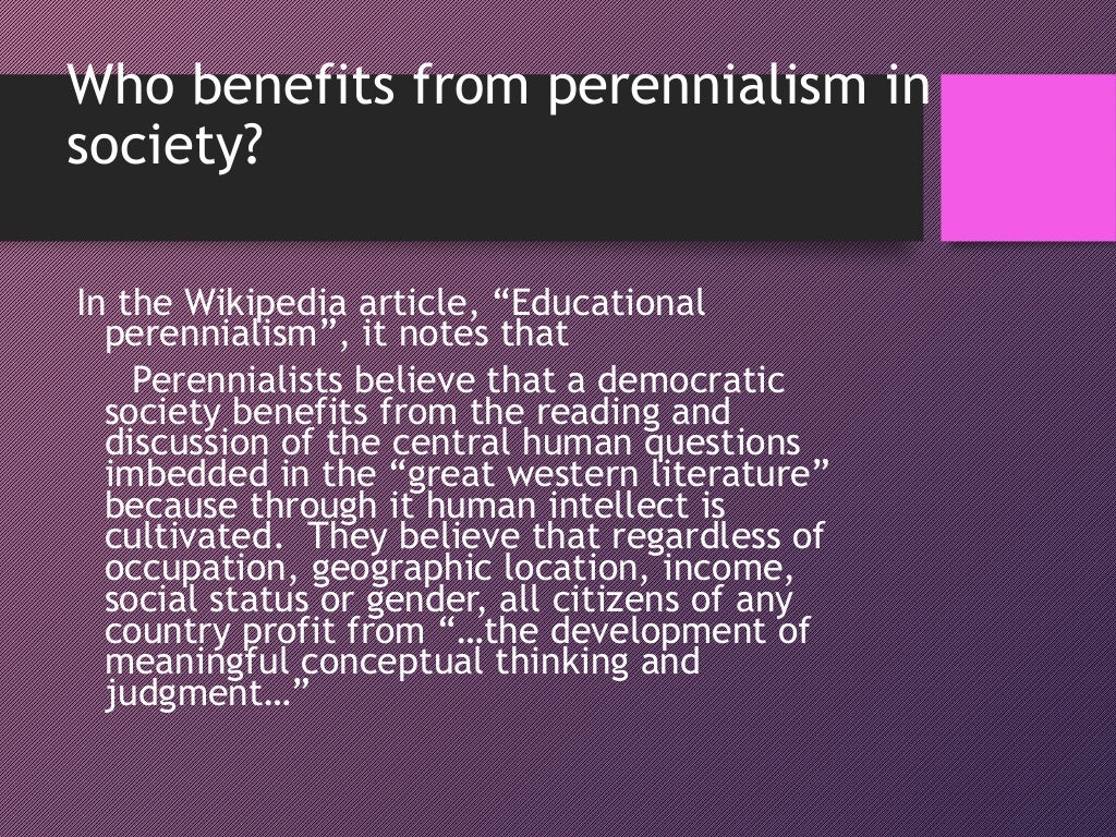 1 Perennialism