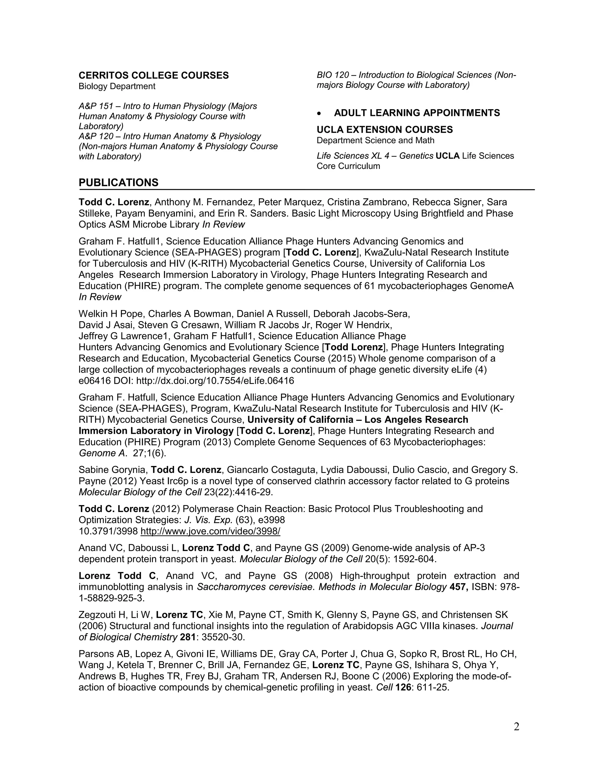 CV_Todd Lorenz | PDF