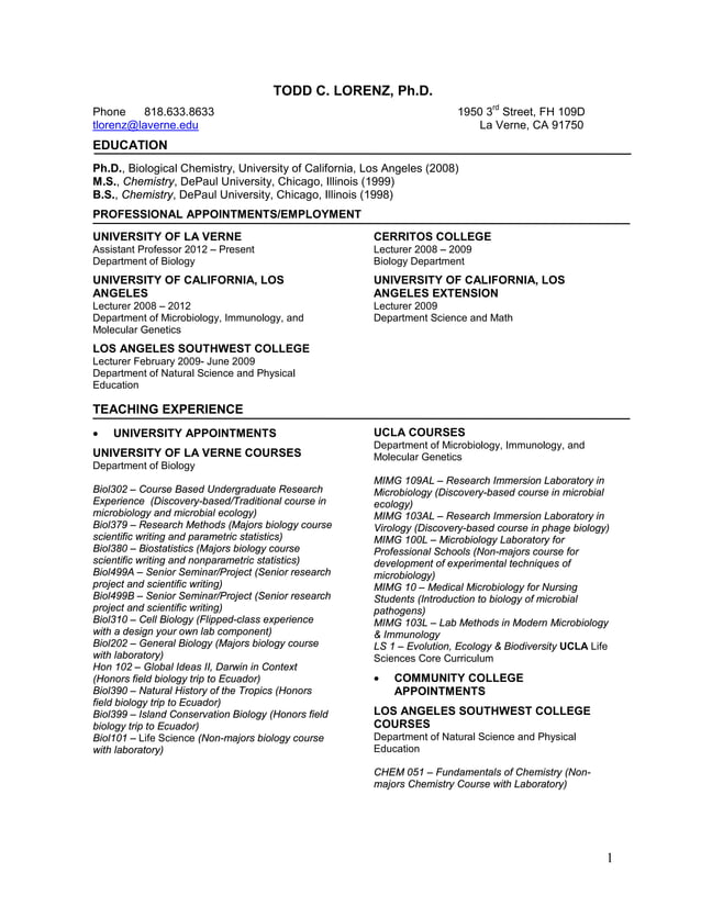 CV_Todd Lorenz | PDF