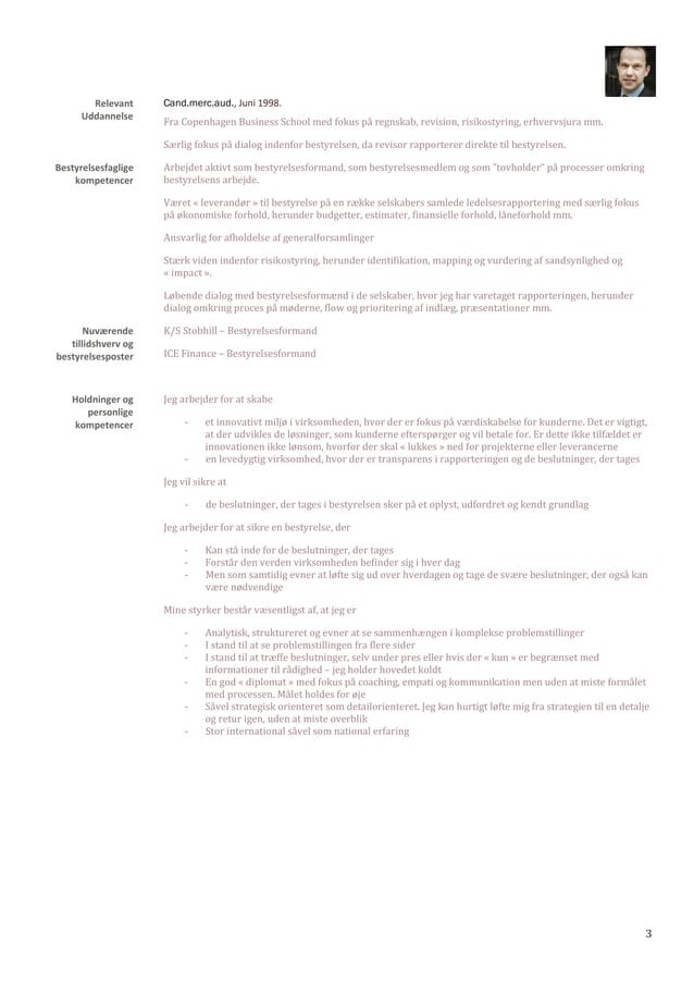 Bestyrelses CV Lars Kristiansen 20151116 | PDF
