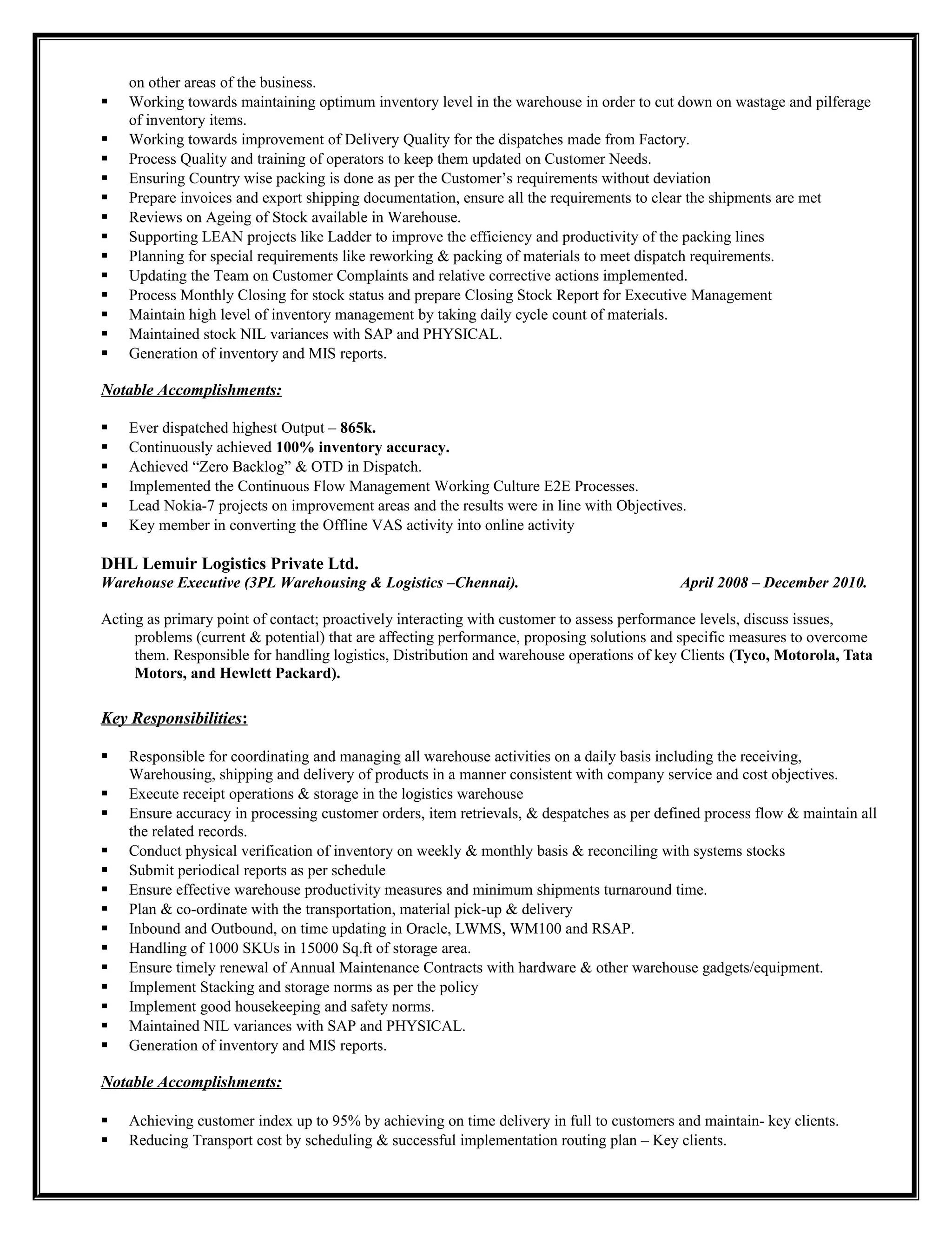 CV-Logistics and supply chain-G.GnanaPrakash | DOC