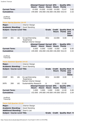 Academic Transcipt | PDF | Undergraduate Education | College Education