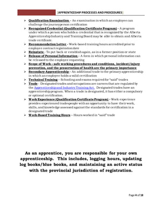 Apprenticeship Procedures-Information Package-Rev 12 | DOCX | Apprenticeships | Careers