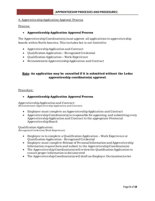 Apprenticeship Procedures-Information Package-Rev 12 | DOCX | Apprenticeships | Careers