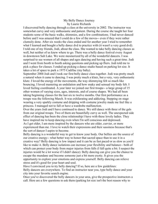 My Belly Dance Journey | PDF