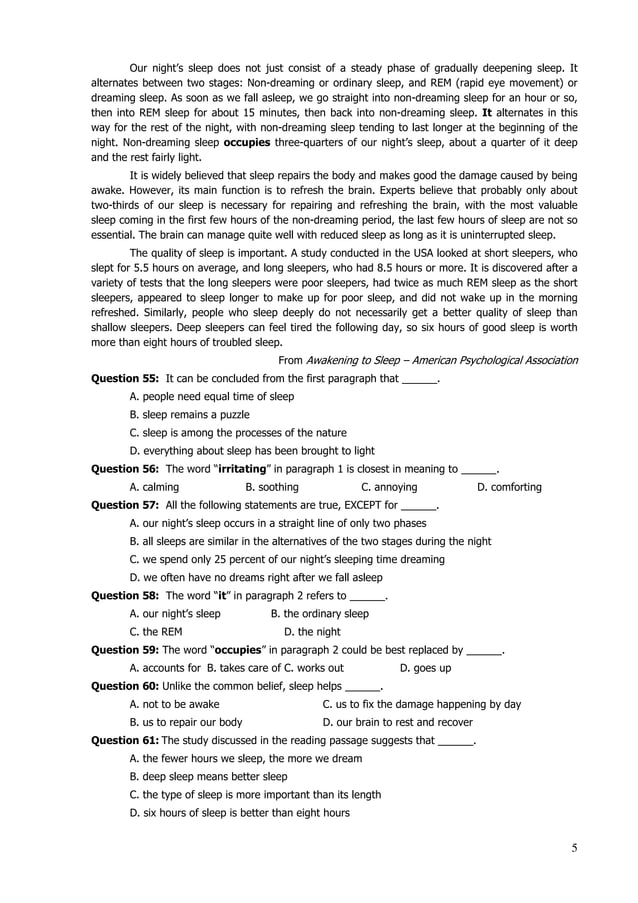 Vietnamese National Exam Mock Test | PDF