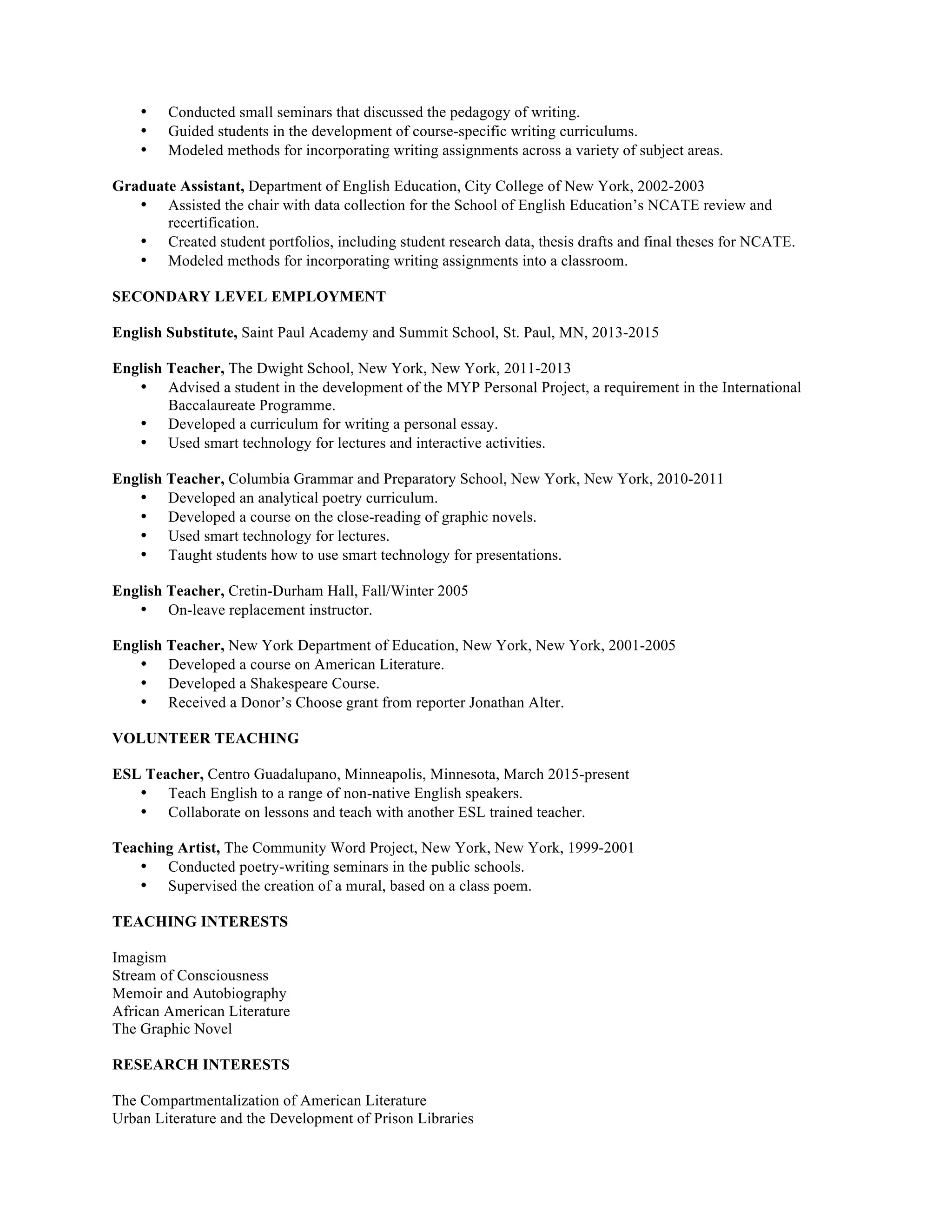 SARAH BABBITT CV 30APR16 | PDF