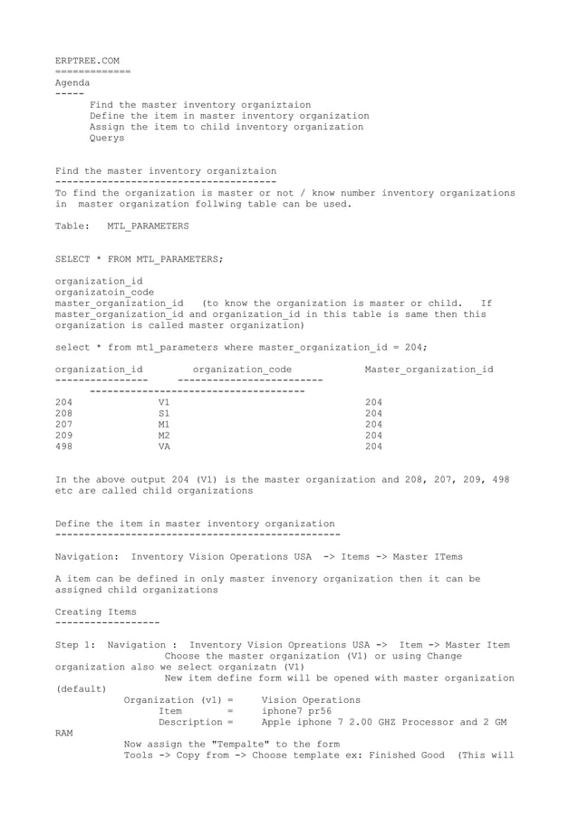 8 define items in master organizaton, assign items to child ...