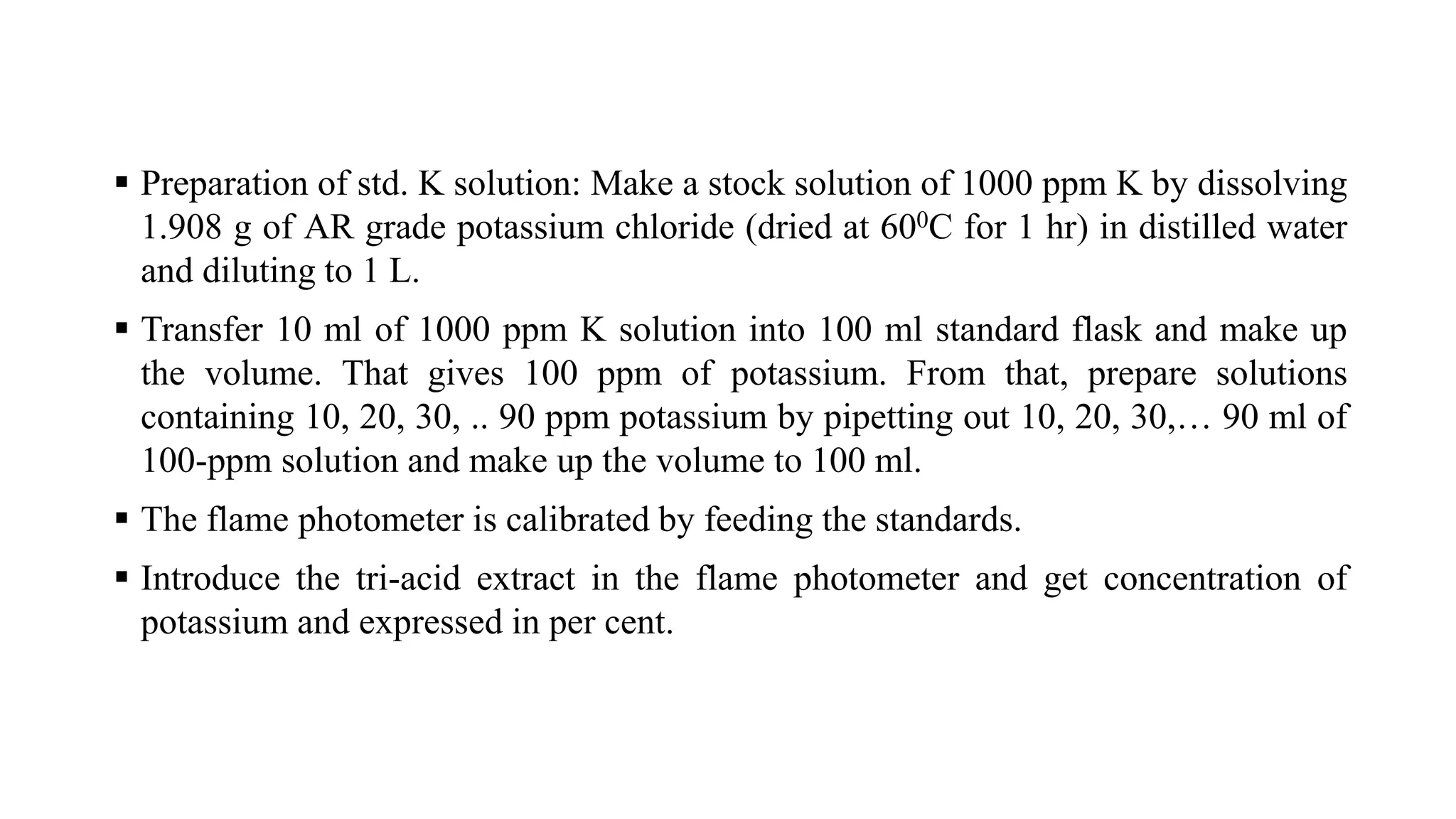 Determination of total potassium from plant material | PDF