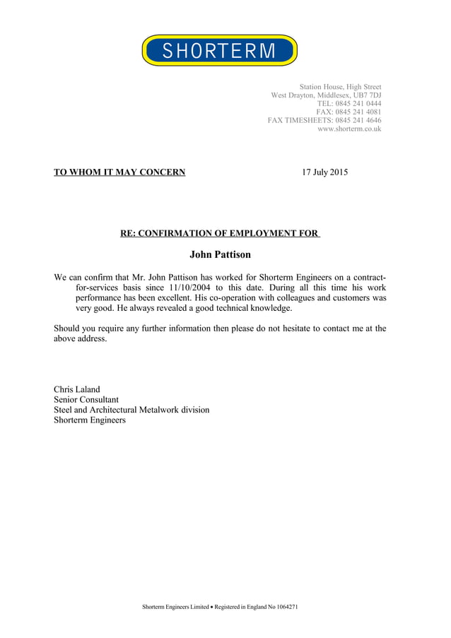 Confirmation Employment Letter | DOC