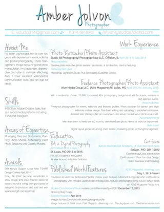 Amber Joivon Photographer Resume Update16 | PDF