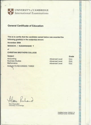 A Level certificate | PDF
